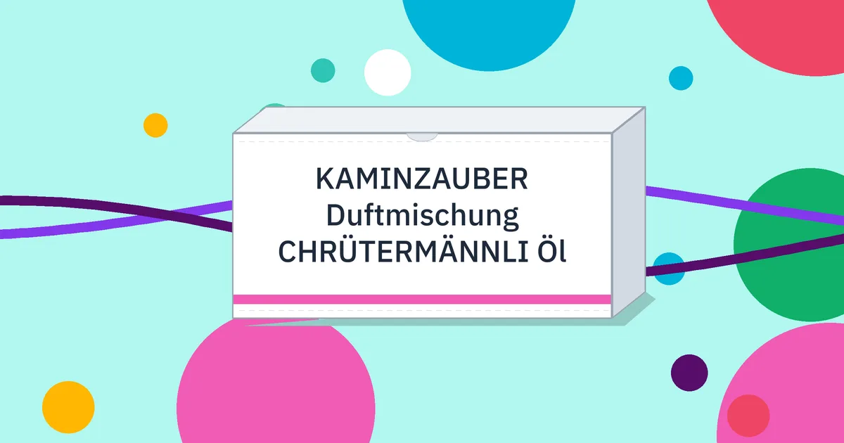 Symbolbild: Packung mit der Aufschrift KAMINZAUBER Duftmischung CHRÜTERMÄNNLI Öl (PZN 07197767) – Verfügbarkeit und Bezug in Apotheken in Frankfurt am Main