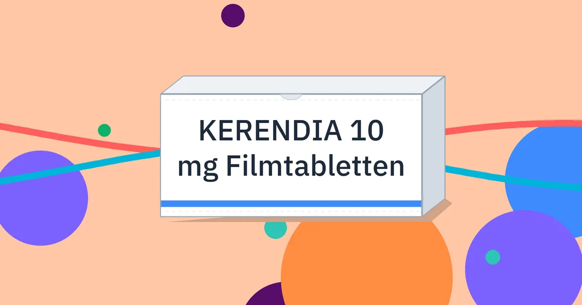 Symbolbild: Packung mit der Aufschrift KERENDIA 10 mg Filmtabletten (PZN 19144960) – Verfügbarkeit und Bezug in Apotheken in Frankfurt am Main