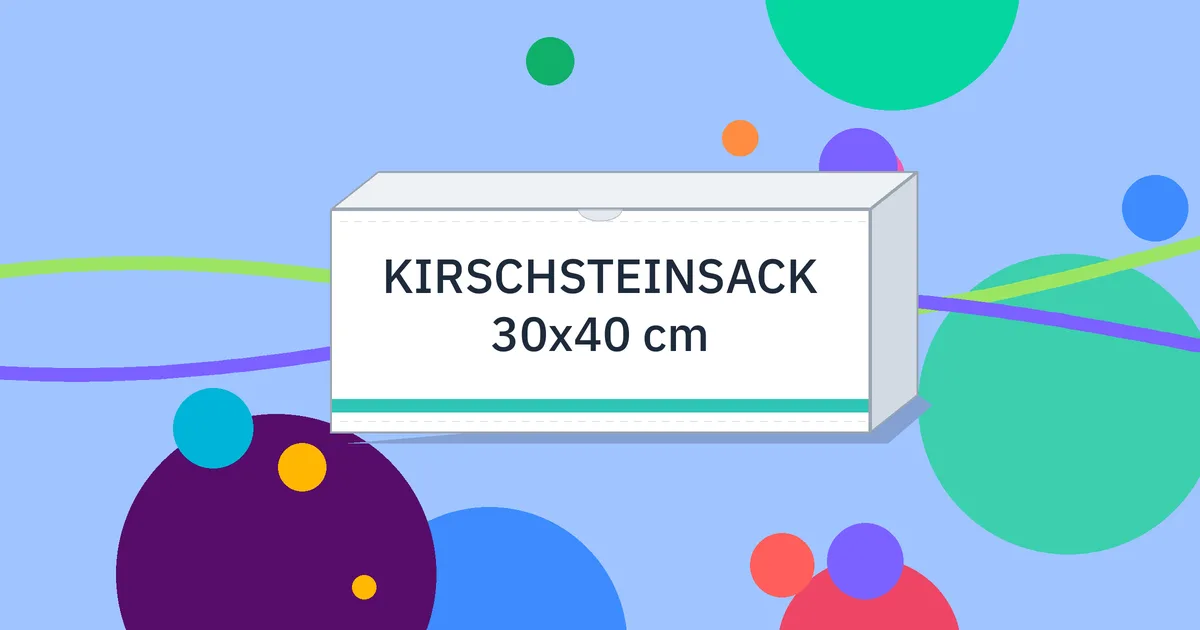 Symbolbild: Packung mit der Aufschrift KIRSCHSTEINSACK 30x40 cm (PZN 07479365) – Verfügbarkeit und Bezug in Apotheken in Frankfurt am Main