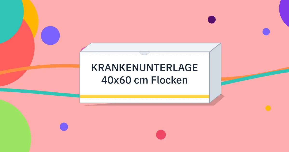 Symbolbild: Packung mit der Aufschrift KRANKENUNTERLAGE 40x60 cm Flocken (PZN 00112667) – Verfügbarkeit und Bezug in Apotheken in Frankfurt am Main