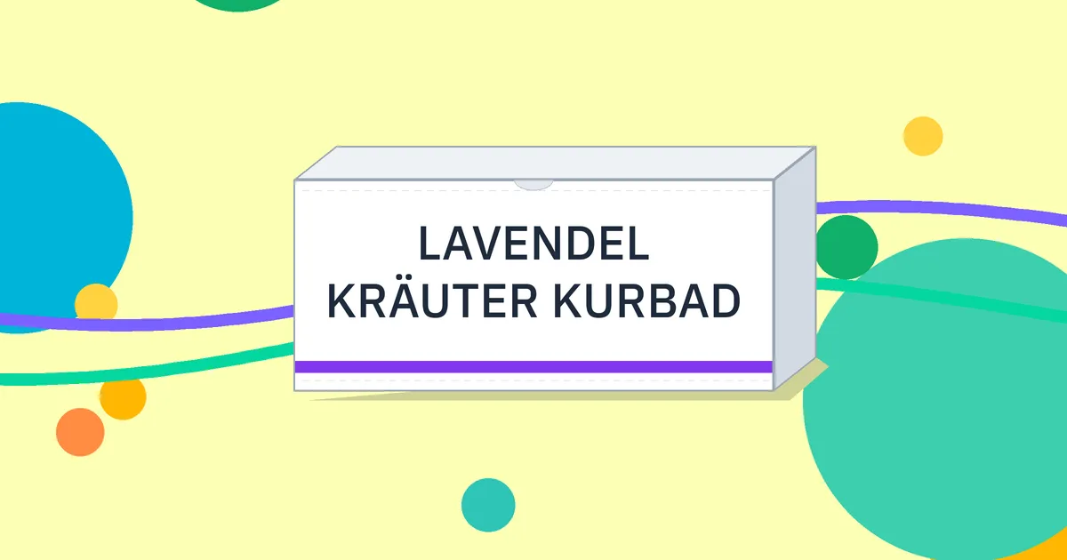 Symbolbild: Packung mit der Aufschrift LAVENDEL KRÄUTER KURBAD (PZN 12361016) – Verfügbarkeit und Bezug in Apotheken in Frankfurt am Main