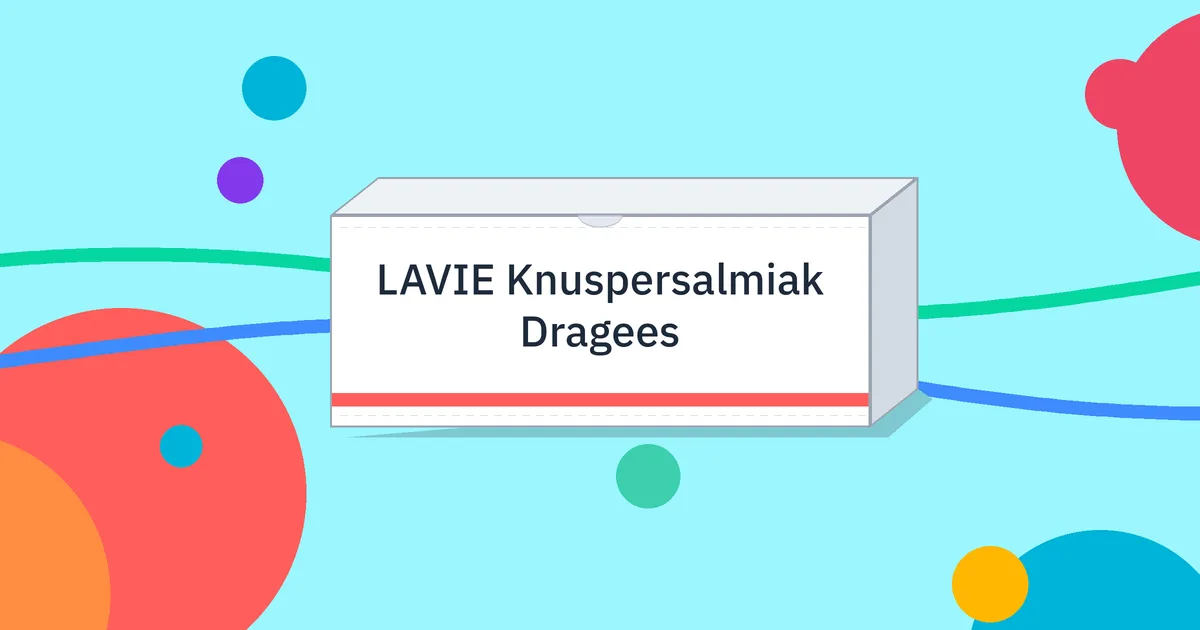 Symbolbild: Packung mit der Aufschrift LAVIE Knuspersalmiak Dragees (PZN 02193316) – Verfügbarkeit und Bezug in Apotheken in Frankfurt am Main