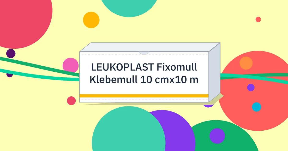 Symbolbild: Packung mit der Aufschrift LEUKOPLAST Fixomull Klebemull 10 cmx10 m (PZN 19741006) – Verfügbarkeit und Bezug in Apotheken in Frankfurt am Main