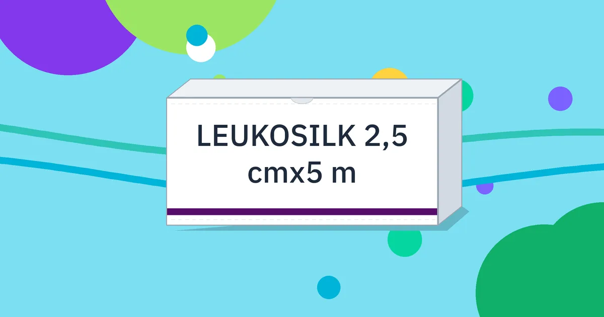 Symbolbild: Packung mit der Aufschrift LEUKOSILK 2,5 cmx5 m (PZN 04593652) – Verfügbarkeit und Bezug in Apotheken in Frankfurt am Main