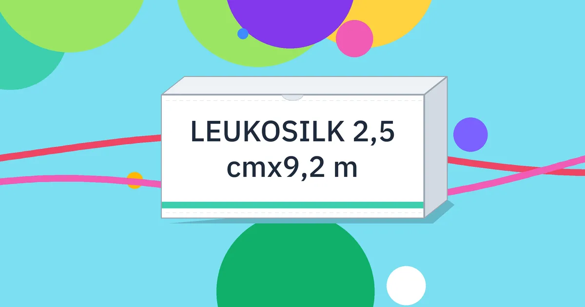 Symbolbild: Packung mit der Aufschrift LEUKOSILK 2,5 cmx9,2 m (PZN 17434671) – Verfügbarkeit und Bezug in Apotheken in Frankfurt am Main