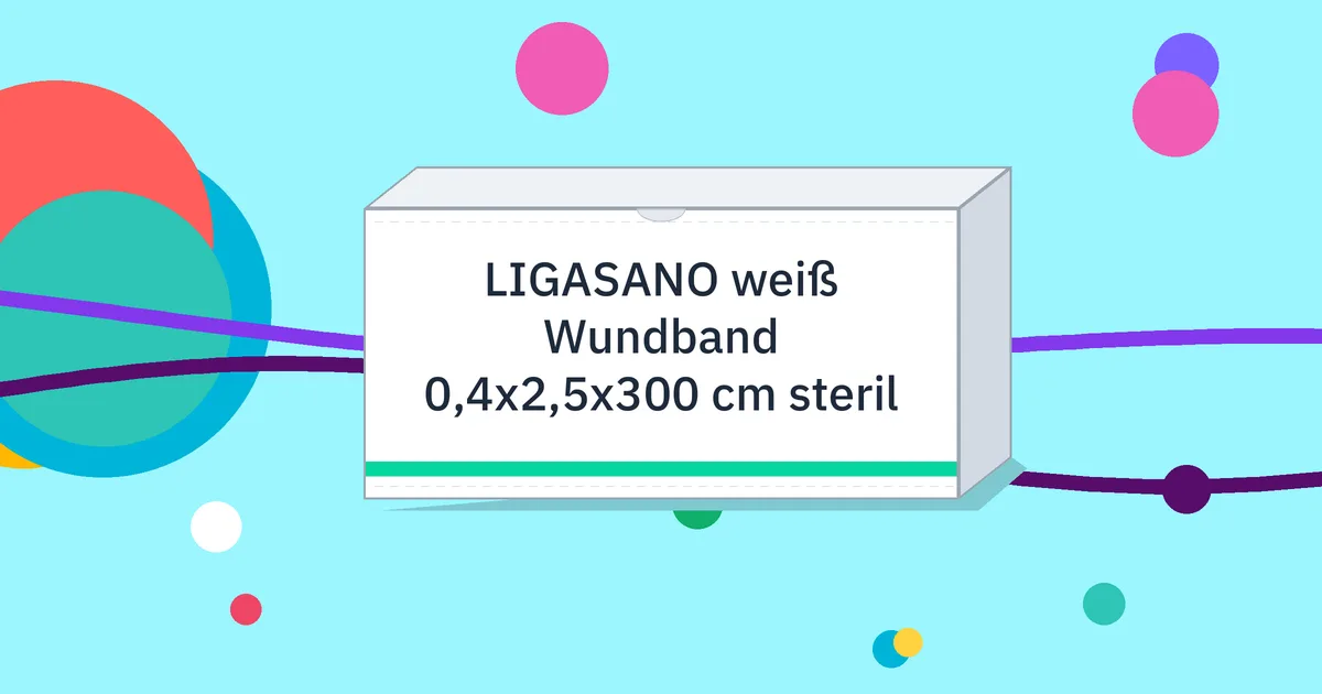 Symbolbild: Packung mit der Aufschrift LIGASANO weiß Wundband 0,4x2,5x300 cm steril (PZN 20172200) – Verfügbarkeit und Bezug in Apotheken in Frankfurt am Main