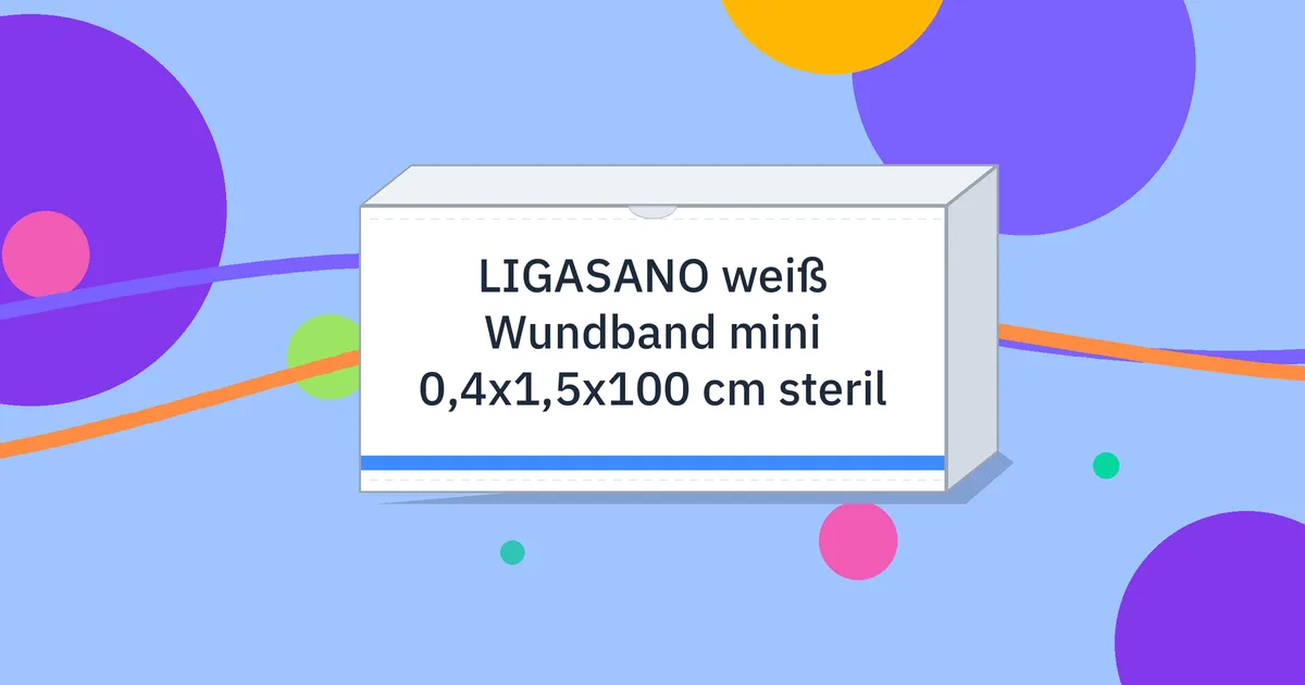 Symbolbild: Packung mit der Aufschrift LIGASANO weiß Wundband mini 0,4x1,5x100 cm steril (PZN 17251522) – Verfügbarkeit und Bezug in Apotheken in Frankfurt am Main