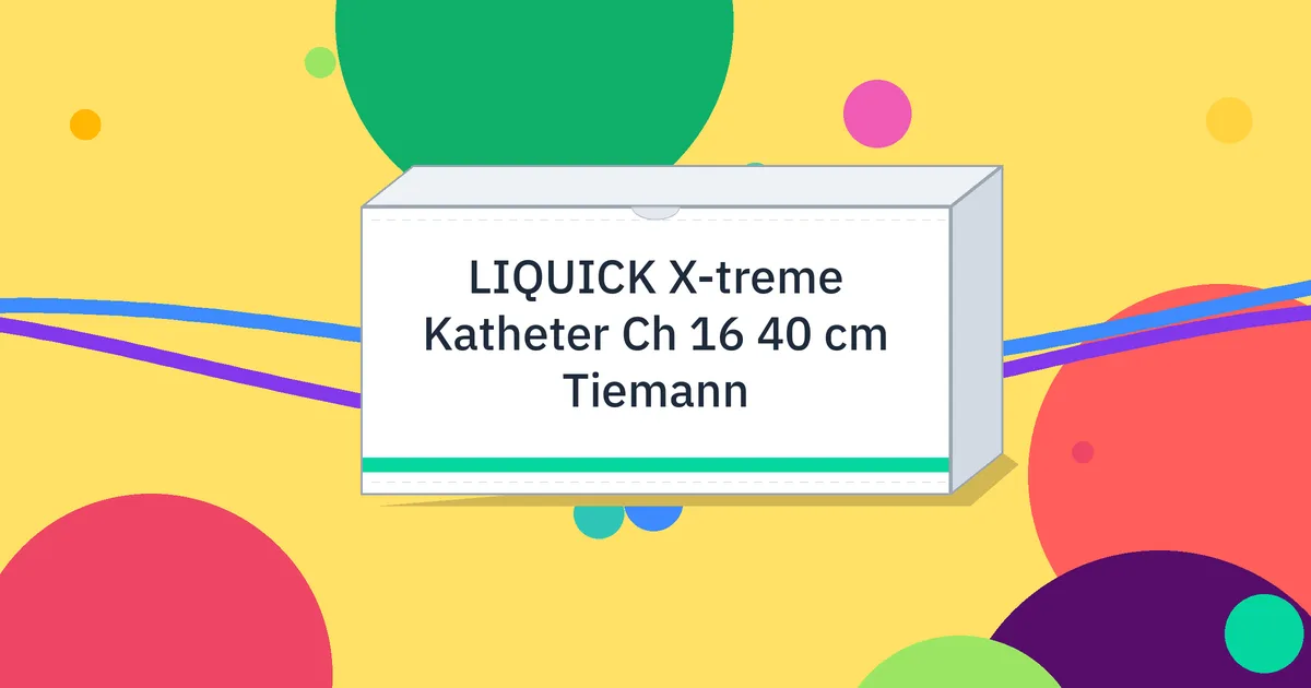Symbolbild: Packung mit der Aufschrift LIQUICK X-treme Katheter Ch 16 40 cm Tiemann (PZN 12391299) – Verfügbarkeit und Bezug in Apotheken in Frankfurt am Main