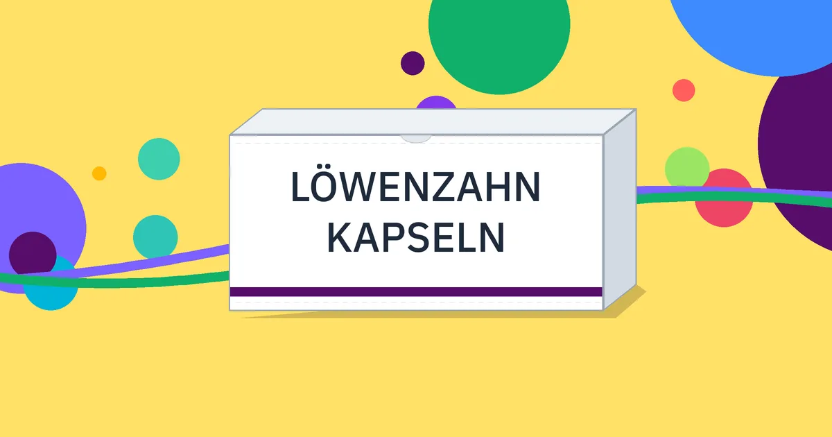Symbolbild: Packung mit der Aufschrift LÖWENZAHN KAPSELN (PZN 04883456) – Verfügbarkeit und Bezug in Apotheken in Frankfurt am Main