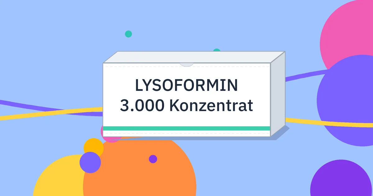 Symbolbild: Packung mit der Aufschrift LYSOFORMIN 3.000 Konzentrat (PZN 03974553) – Verfügbarkeit und Bezug in Apotheken in Frankfurt am Main