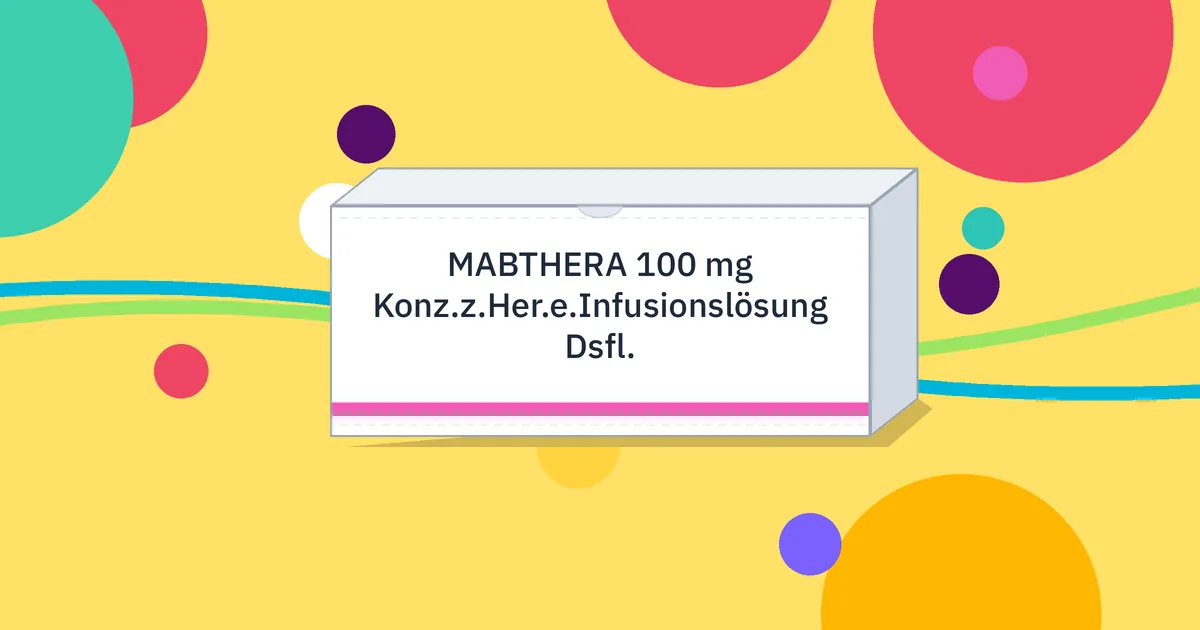 Symbolbild: Packung mit der Aufschrift MABTHERA 100 mg Konz.z.Her.e.Infusionslösung Dsfl. (PZN 02231956) – Verfügbarkeit und Bezug in Apotheken in Frankfurt am Main