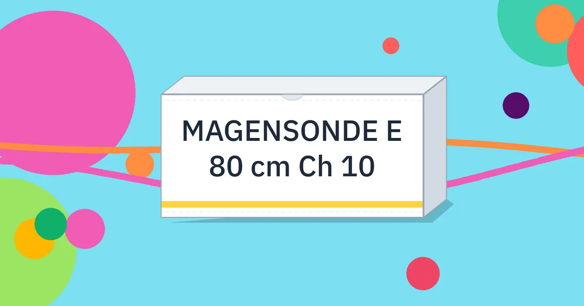 Symbolbild: Packung mit der Aufschrift MAGENSONDE E 80 cm Ch 10 (PZN 02442297) – Verfügbarkeit und Bezug in Apotheken in Frankfurt am Main
