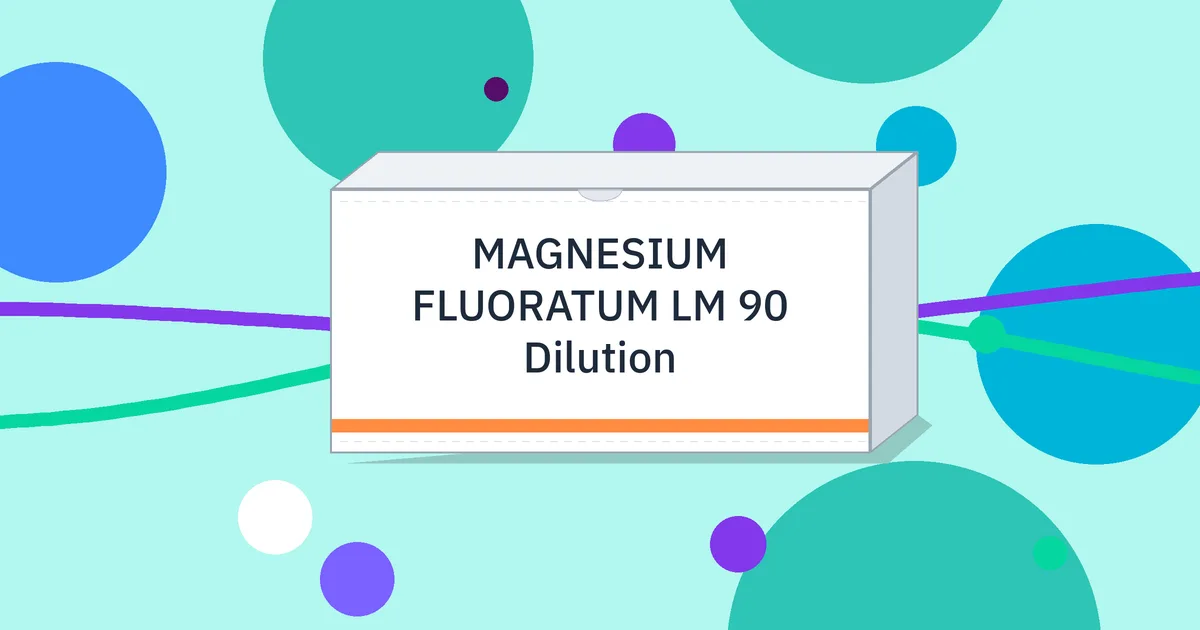 Symbolbild: Packung mit der Aufschrift MAGNESIUM FLUORATUM LM 90 Dilution (PZN 12937723) – Verfügbarkeit und Bezug in Apotheken in Frankfurt am Main