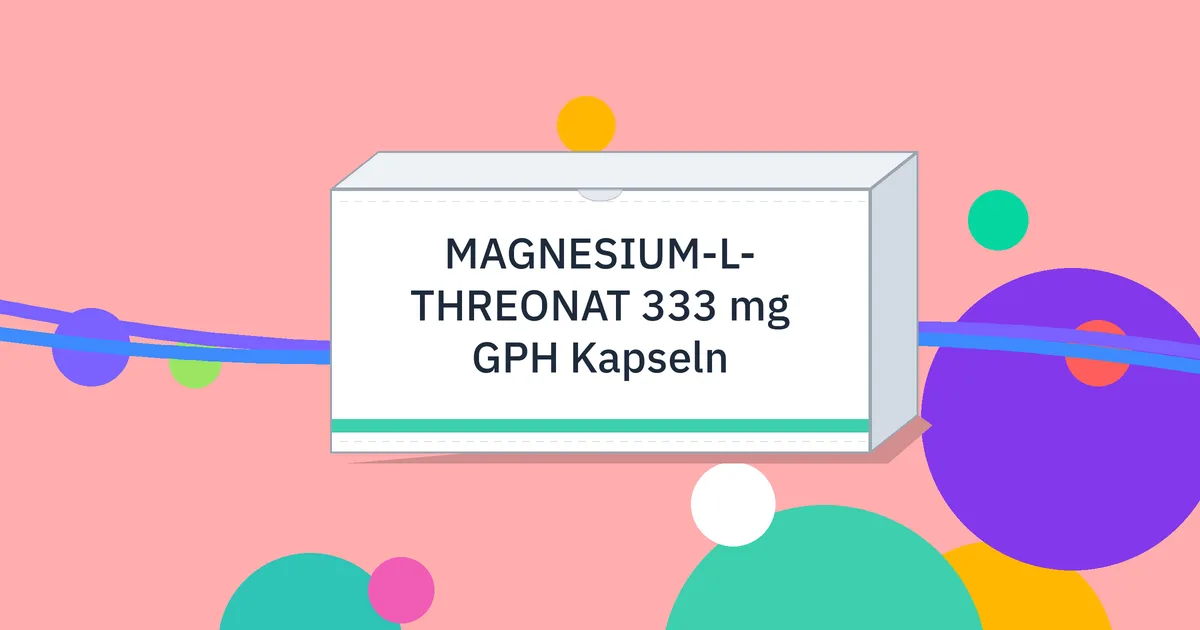 Symbolbild: Packung mit der Aufschrift MAGNESIUM-L-THREONAT 333 mg GPH Kapseln (PZN 19954529) – Verfügbarkeit und Bezug in Apotheken in Frankfurt am Main