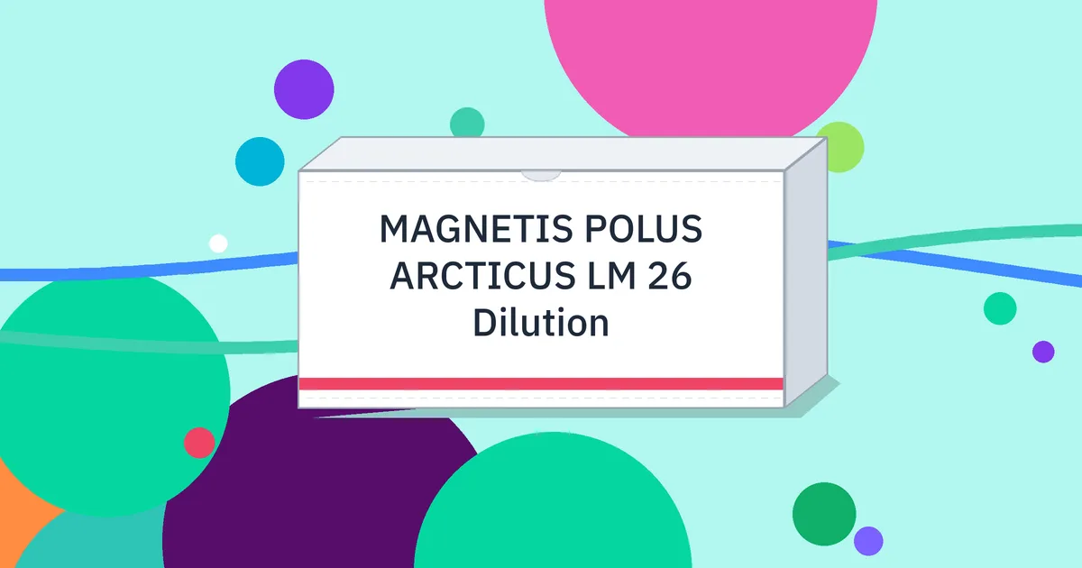 Symbolbild: Packung mit der Aufschrift MAGNETIS POLUS ARCTICUS LM 26 Dilution (PZN 12941110) – Verfügbarkeit und Bezug in Apotheken in Frankfurt am Main