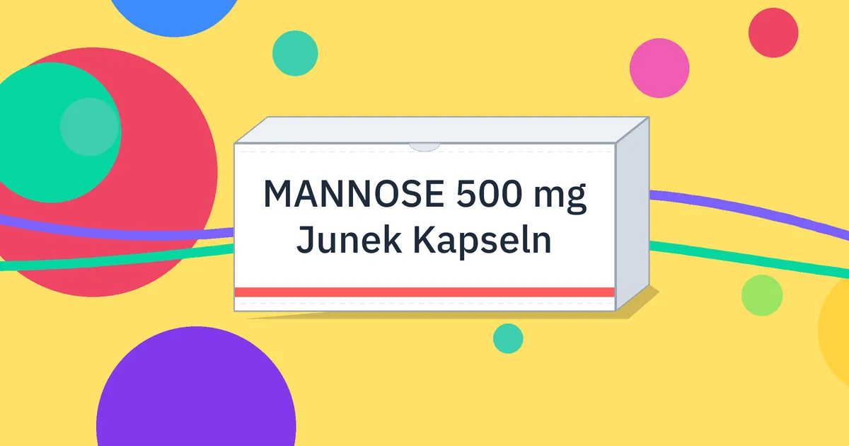 Symbolbild: Packung mit der Aufschrift MANNOSE 500 mg Junek Kapseln (PZN 13894499) – Verfügbarkeit und Bezug in Apotheken in Frankfurt am Main