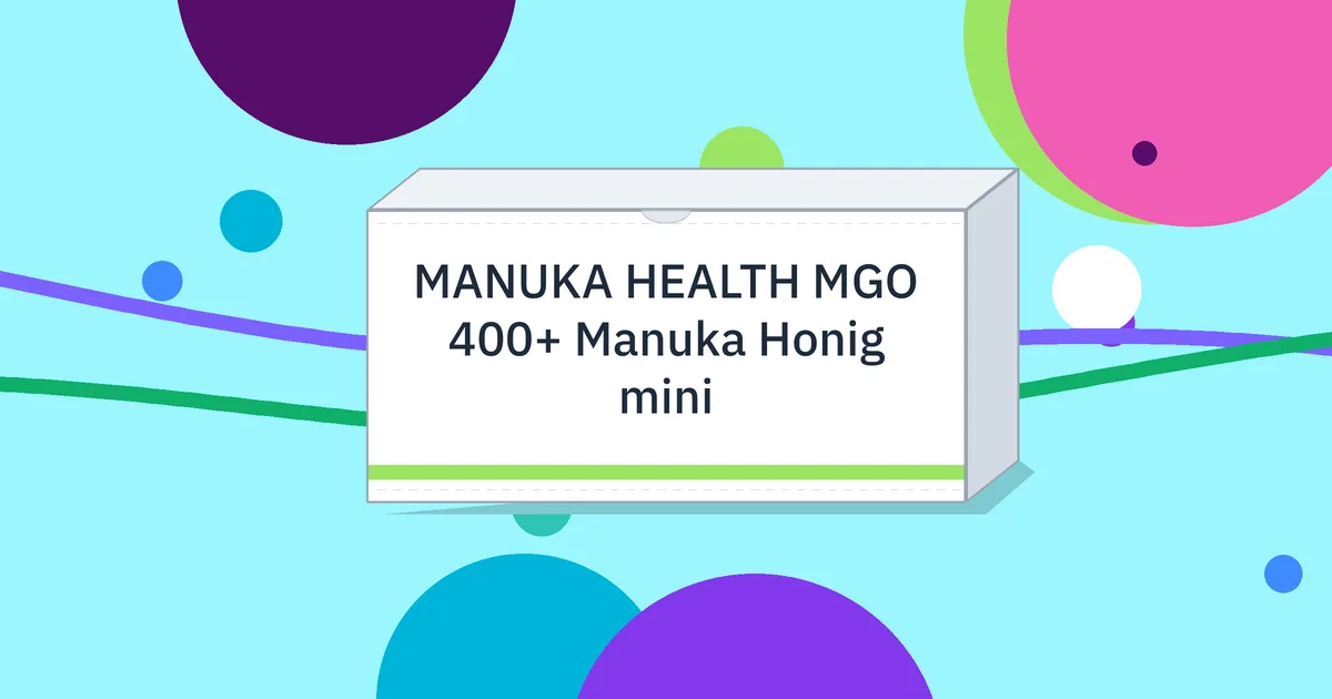 Symbolbild: Packung mit der Aufschrift MANUKA HEALTH MGO 400+ Manuka Honig mini (PZN 20062948) – Verfügbarkeit und Bezug in Apotheken in Frankfurt am Main