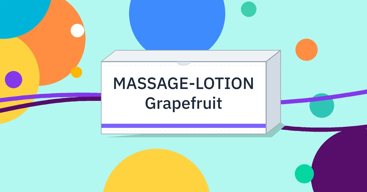 Symbolbild: Packung mit der Aufschrift MASSAGE-LOTION Grapefruit (PZN 11637539) – Verfügbarkeit und Bezug in Apotheken in Frankfurt am Main