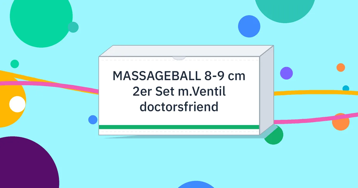 Symbolbild: Packung mit der Aufschrift MASSAGEBALL 8-9 cm 2er Set m.Ventil doctorsfriend (PZN 19539701) – Verfügbarkeit und Bezug in Apotheken in Frankfurt am Main