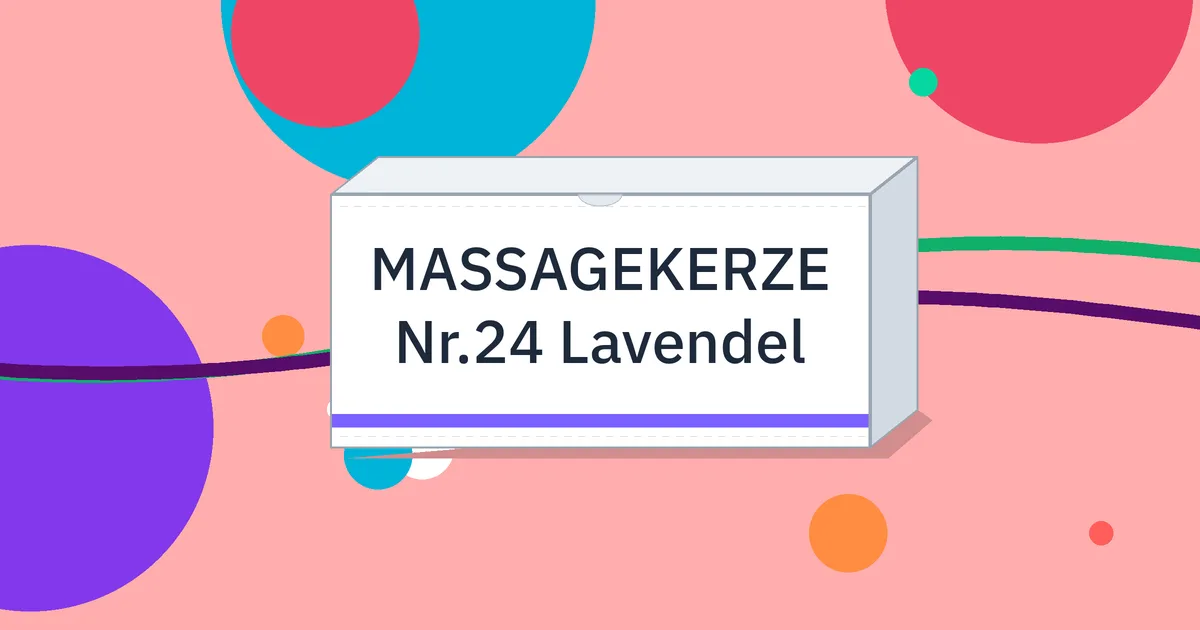 Symbolbild: Packung mit der Aufschrift MASSAGEKERZE Nr.24 Lavendel (PZN 15585070) – Verfügbarkeit und Bezug in Apotheken in Frankfurt am Main