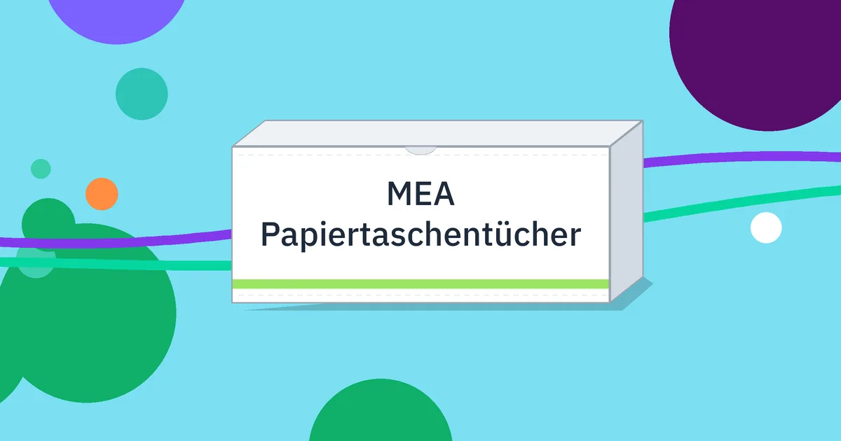Symbolbild: Packung mit der Aufschrift MEA Papiertaschentücher (PZN 18753160) – Verfügbarkeit und Bezug in Apotheken in Frankfurt am Main
