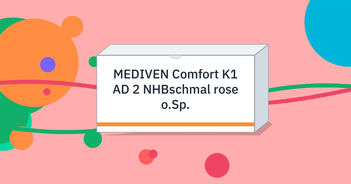 Symbolbild: Packung mit der Aufschrift MEDIVEN Comfort K1 AD 2 NHBschmal rose o.Sp. (PZN 14561386) – Verfügbarkeit und Bezug in Apotheken in Frankfurt am Main