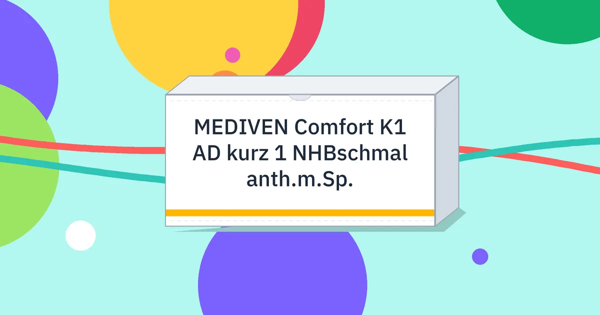 Symbolbild: Packung mit der Aufschrift MEDIVEN Comfort K1 AD kurz 1 NHBschmal anth.m.Sp. (PZN 14557350) – Verfügbarkeit und Bezug in Apotheken in Frankfurt am Main