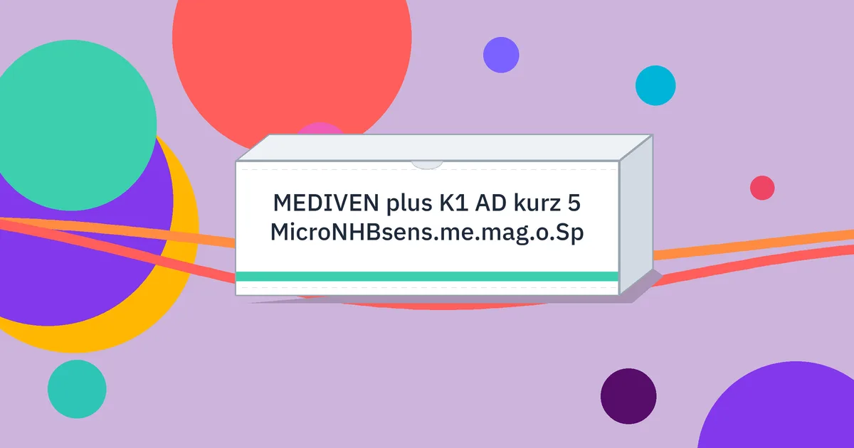 Symbolbild: Packung mit der Aufschrift MEDIVEN plus K1 AD kurz 5 MicroNHBsens.me.mag.o.Sp (PZN 15906864) – Verfügbarkeit und Bezug in Apotheken in Frankfurt am Main