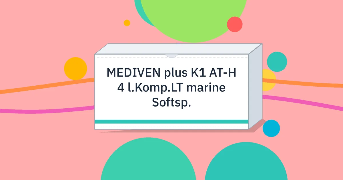 Symbolbild: Packung mit der Aufschrift MEDIVEN plus K1 AT-H 4 l.Komp.LT marine Softsp. (PZN 15037517) – Verfügbarkeit und Bezug in Apotheken in Frankfurt am Main