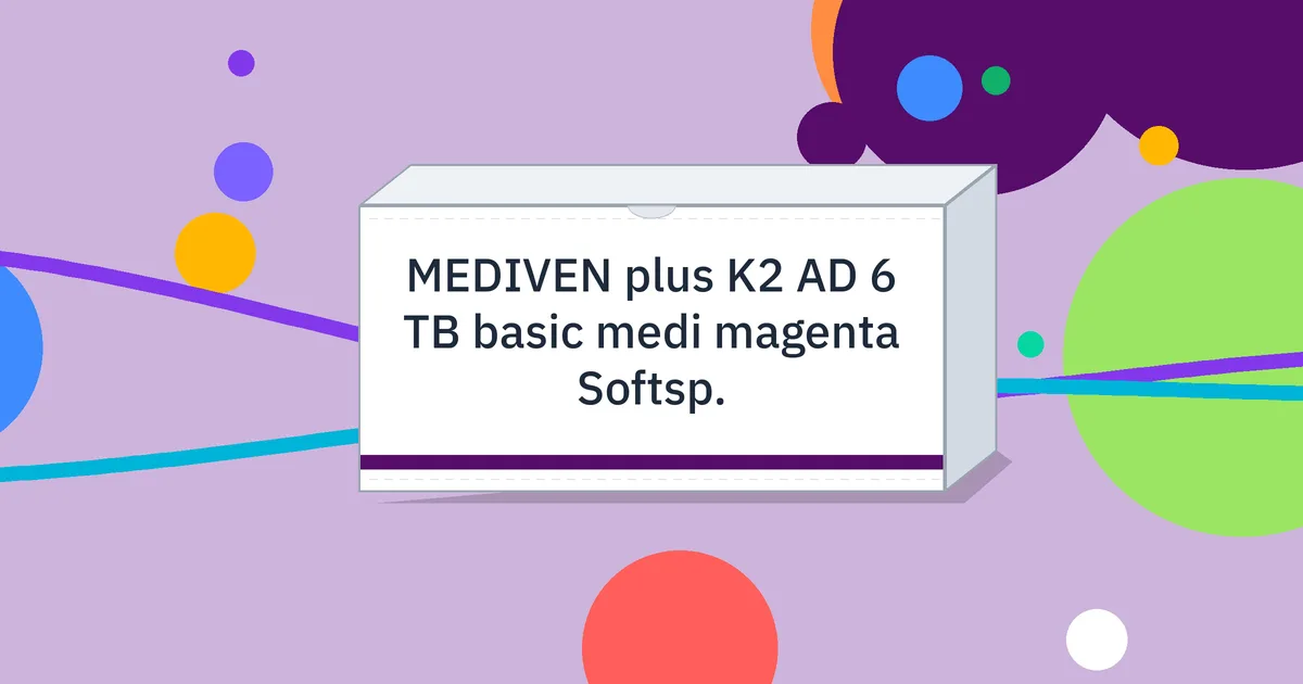 Symbolbild: Packung mit der Aufschrift MEDIVEN plus K2 AD 6 TB basic medi magenta Softsp. (PZN 15094768) – Verfügbarkeit und Bezug in Apotheken in Frankfurt am Main