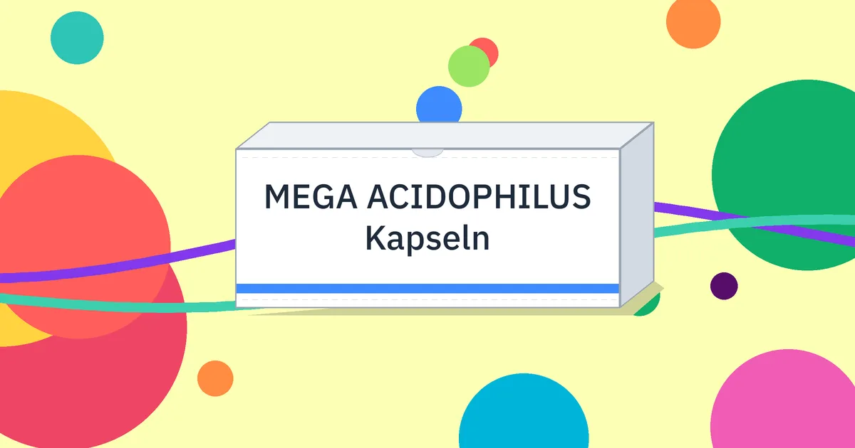 Symbolbild: Packung mit der Aufschrift MEGA ACIDOPHILUS Kapseln (PZN 15734423) – Verfügbarkeit und Bezug in Apotheken in Frankfurt am Main