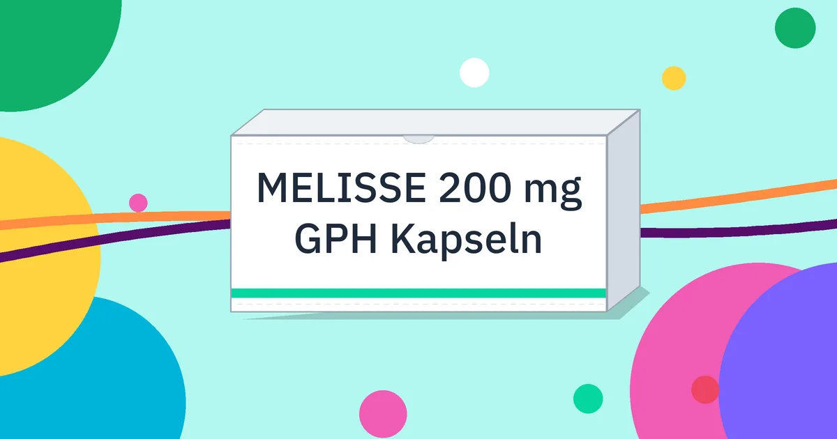Symbolbild: Packung mit der Aufschrift MELISSE 200 mg GPH Kapseln (PZN 09749076) – Verfügbarkeit und Bezug in Apotheken in Frankfurt am Main