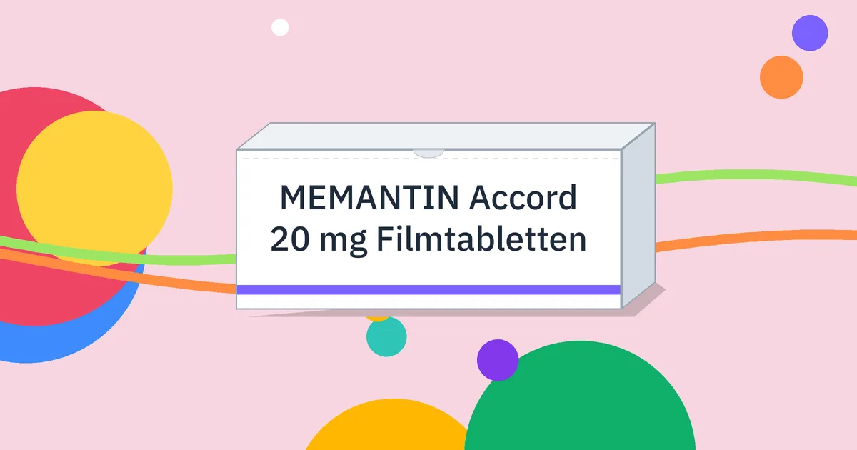 Symbolbild: Packung mit der Aufschrift MEMANTIN Accord 20 mg Filmtabletten (PZN 11303146) – Verfügbarkeit und Bezug in Apotheken in Frankfurt am Main