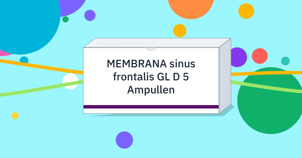 Symbolbild: Packung mit der Aufschrift MEMBRANA sinus frontalis GL D 5 Ampullen (PZN 03356364) – Verfügbarkeit und Bezug in Apotheken in Frankfurt am Main
