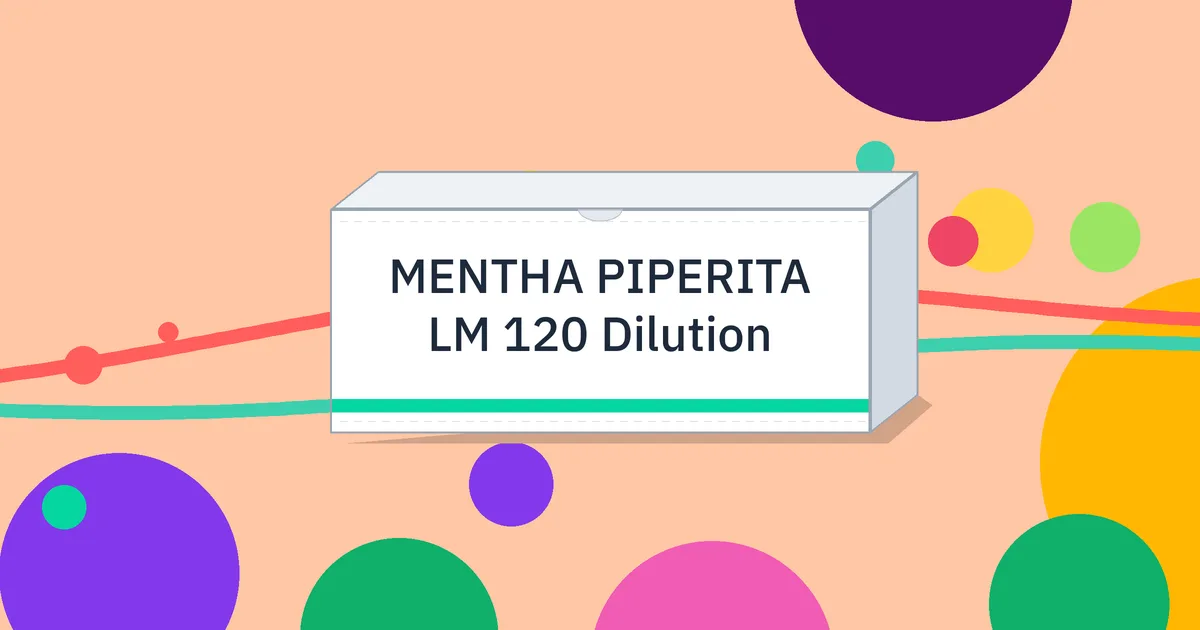 Symbolbild: Packung mit der Aufschrift MENTHA PIPERITA LM 120 Dilution (PZN 13604521) – Verfügbarkeit und Bezug in Apotheken in Frankfurt am Main