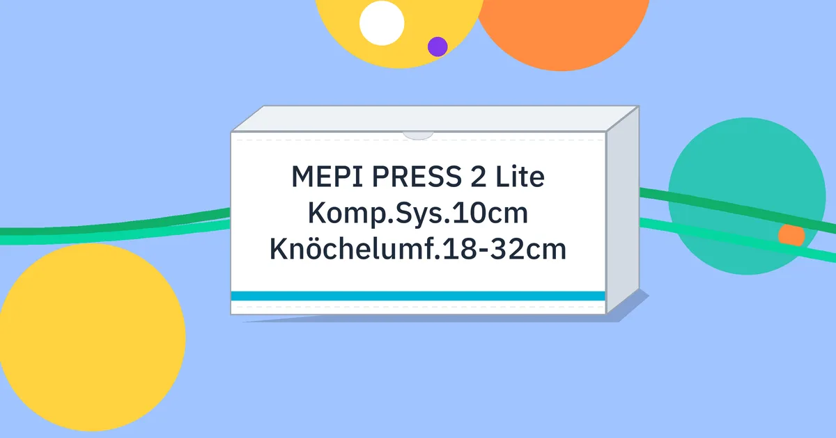 Symbolbild: Packung mit der Aufschrift MEPI PRESS 2 Lite Komp.Sys.10cm Knöchelumf.18-32cm (PZN 19511878) – Verfügbarkeit und Bezug in Apotheken in Frankfurt am Main
