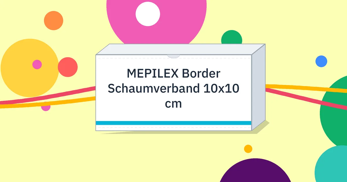 Symbolbild: Packung mit der Aufschrift MEPILEX Border Schaumverband 10x10 cm (PZN 09680812) – Verfügbarkeit und Bezug in Apotheken in Frankfurt am Main