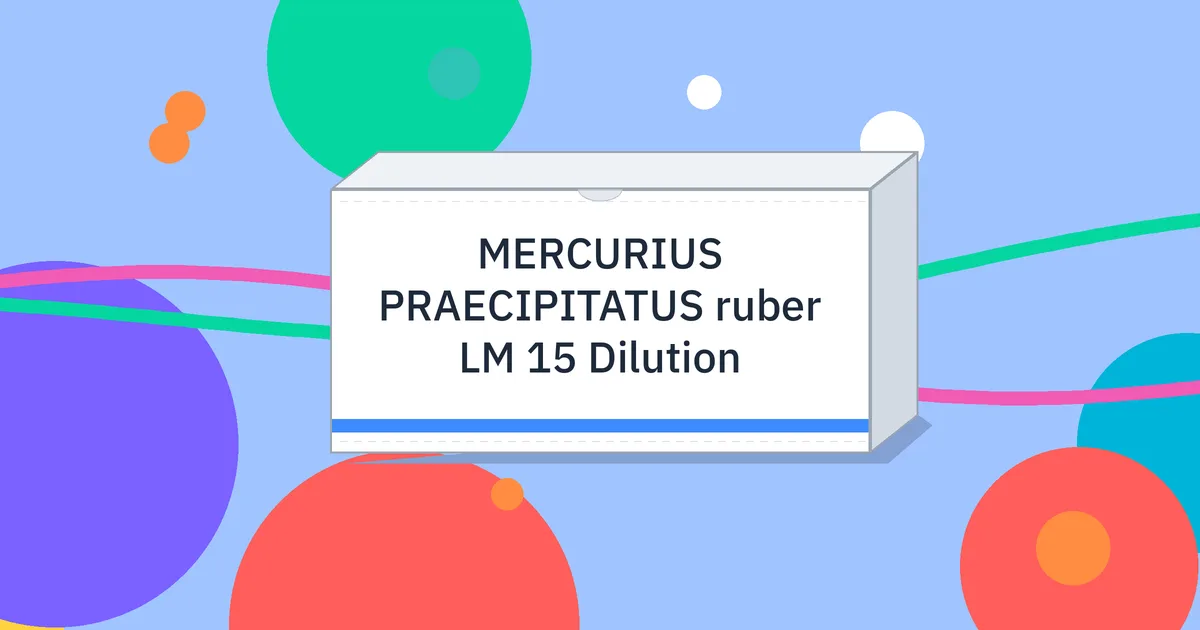 Symbolbild: Packung mit der Aufschrift MERCURIUS PRAECIPITATUS ruber LM 15 Dilution (PZN 12953188) – Verfügbarkeit und Bezug in Apotheken in Frankfurt am Main