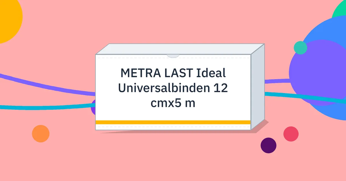 Symbolbild: Packung mit der Aufschrift METRA LAST Ideal Universalbinden 12 cmx5 m (PZN 07772154) – Verfügbarkeit und Bezug in Apotheken in Frankfurt am Main
