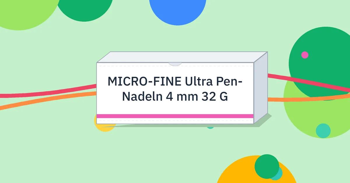 Symbolbild: Packung mit der Aufschrift MICRO-FINE Ultra Pen-Nadeln 4 mm 32 G (PZN 20545405) – Verfügbarkeit und Bezug in Apotheken in Frankfurt am Main