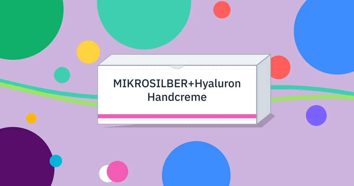 Symbolbild: Packung mit der Aufschrift MIKROSILBER+Hyaluron Handcreme (PZN 19300667) – Verfügbarkeit und Bezug in Apotheken in Frankfurt am Main