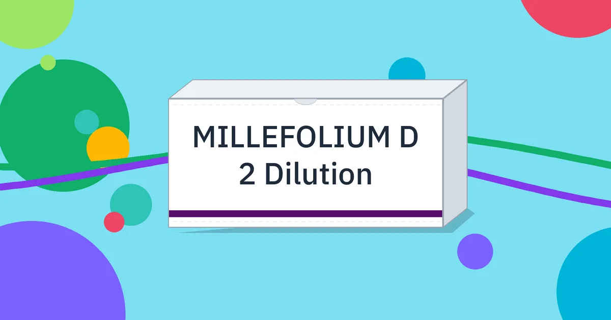 Symbolbild: Packung mit der Aufschrift MILLEFOLIUM D 2 Dilution (PZN 02618193) – Verfügbarkeit und Bezug in Apotheken in Frankfurt am Main