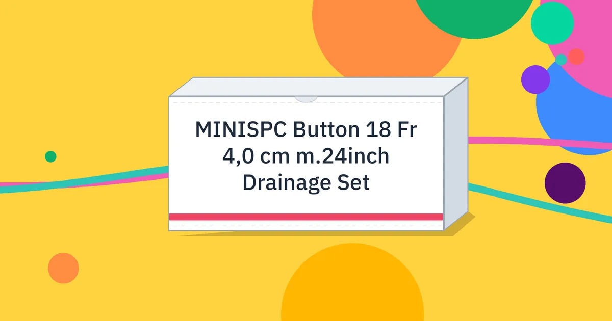 Symbolbild: Packung mit der Aufschrift MINISPC Button 18 Fr 4,0 cm m.24inch Drainage Set (PZN 20822201) – Verfügbarkeit und Bezug in Apotheken in Frankfurt am Main