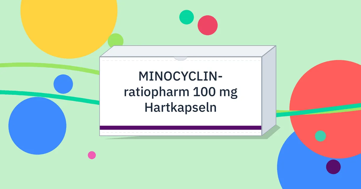 Symbolbild: Packung mit der Aufschrift MINOCYCLIN-ratiopharm 100 mg Hartkapseln (PZN 03946350) – Verfügbarkeit und Bezug in Apotheken in Frankfurt am Main