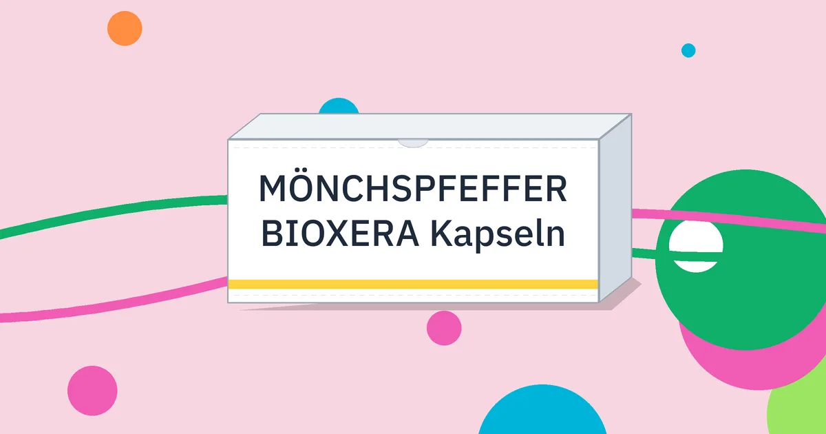 Symbolbild: Packung mit der Aufschrift MÖNCHSPFEFFER BIOXERA Kapseln (PZN 08669292) – Verfügbarkeit und Bezug in Apotheken in Frankfurt am Main