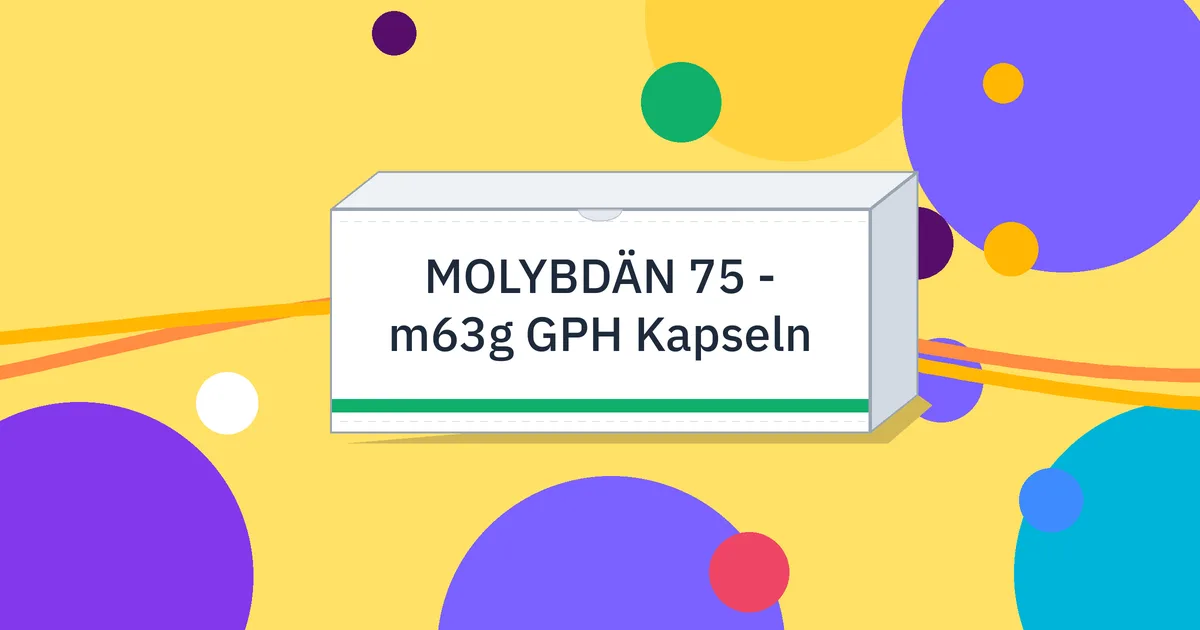 Symbolbild: Packung mit der Aufschrift MOLYBDÄN 75 -m63g GPH Kapseln (PZN 01696216) – Verfügbarkeit und Bezug in Apotheken in Frankfurt am Main