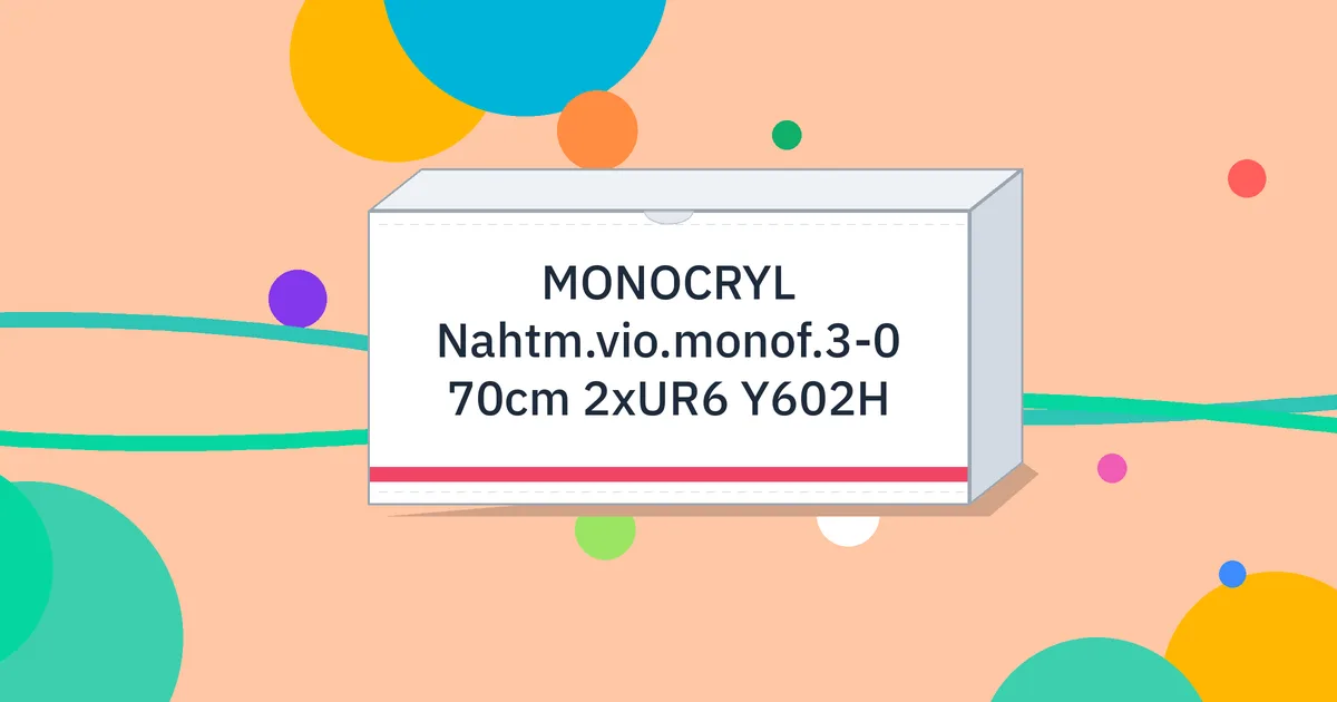 Symbolbild: Packung mit der Aufschrift MONOCRYL Nahtm.vio.monof.3-0 70cm 2xUR6 Y602H (PZN 20900036) – Verfügbarkeit und Bezug in Apotheken in Frankfurt am Main