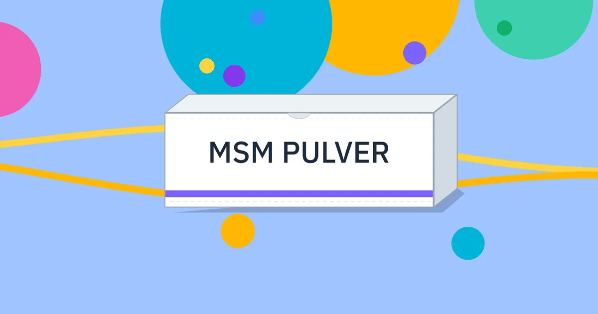 Symbolbild: Packung mit der Aufschrift MSM PULVER (PZN 10106567) – Verfügbarkeit und Bezug in Apotheken in Frankfurt am Main