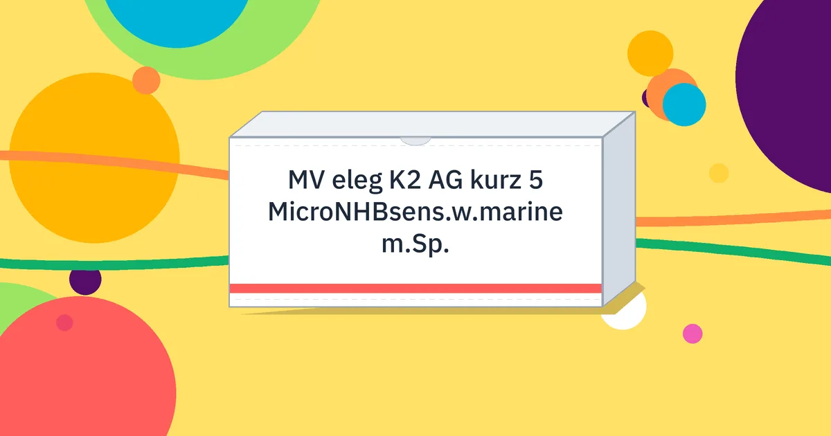 Symbolbild: Packung mit der Aufschrift MV eleg K2 AG kurz 5 MicroNHBsens.w.marine m.Sp. (PZN 15711818) – Verfügbarkeit und Bezug in Apotheken in Frankfurt am Main