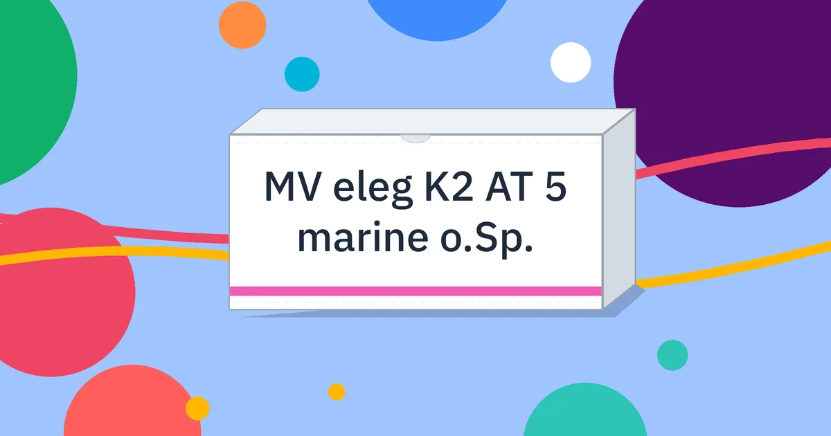 Symbolbild: Packung mit der Aufschrift MV eleg K2 AT 5 marine o.Sp. (PZN 15286516) – Verfügbarkeit und Bezug in Apotheken in Frankfurt am Main